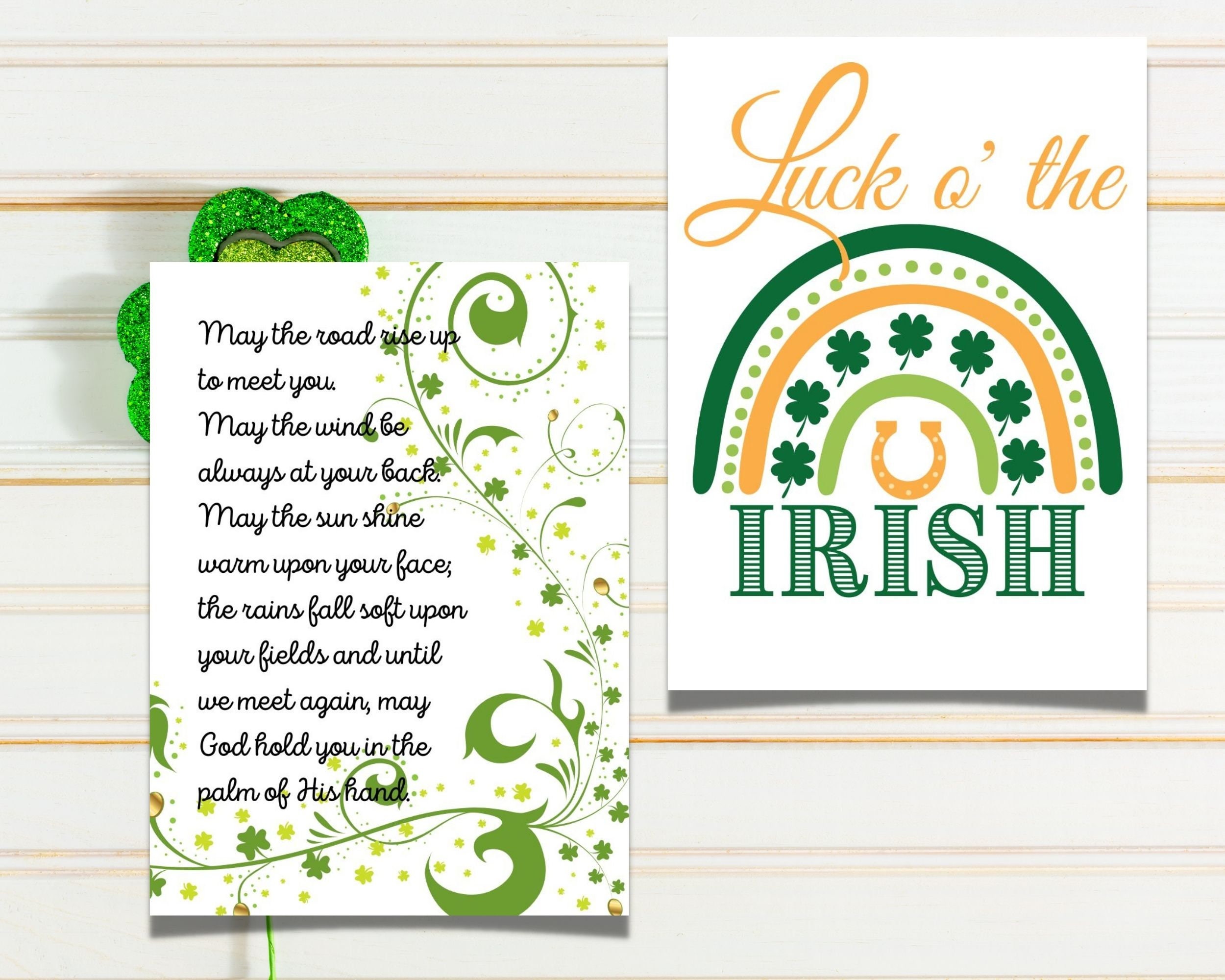 St. Patrick's Day Printable Note Card Bundle, Digital Download, INSTANT ...