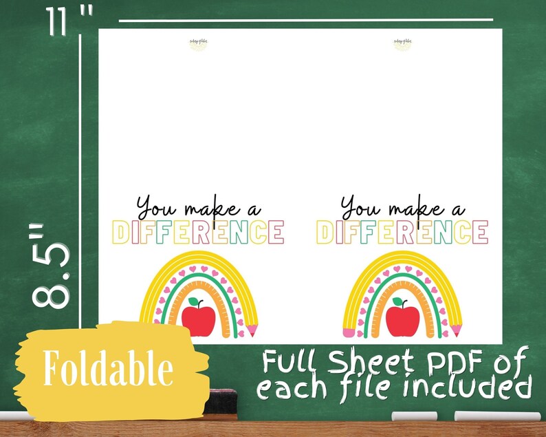 Teacher Appreciation Printable Thank You Card Bundle, Foldable Teacher ...