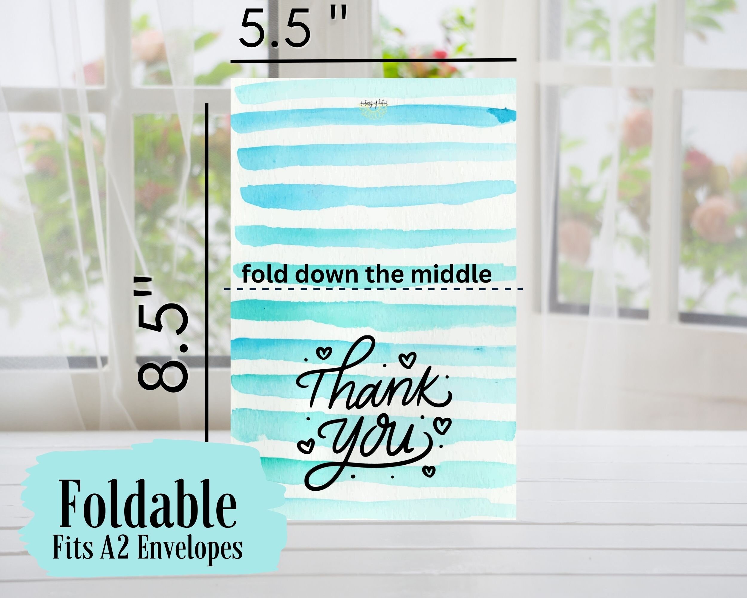 Thank You Printable Note Card Bundle, Foldable Watecolor Thank You ...