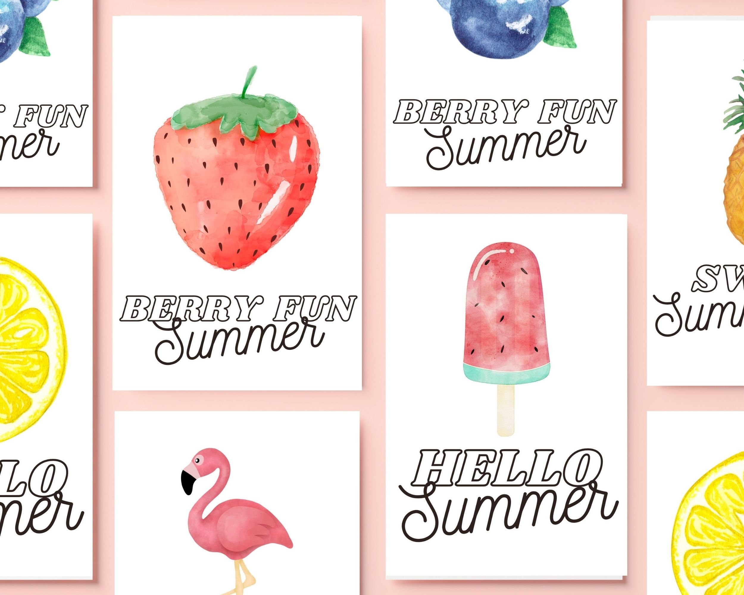 Hello Summer Printable Bundle 4x6 Summer Printable Decor - Etsy