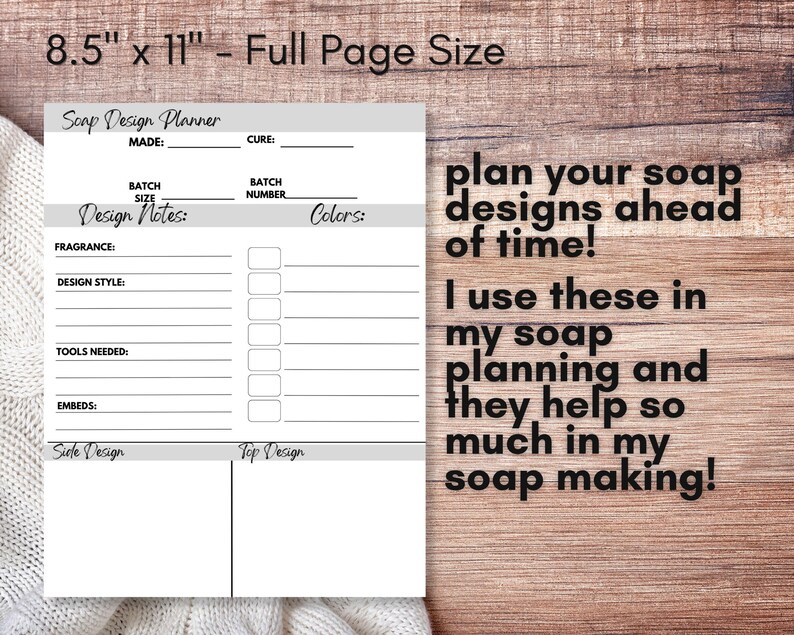 Soap Design Planning Printable Bundle, for a Soap Maker, Soap Business ...