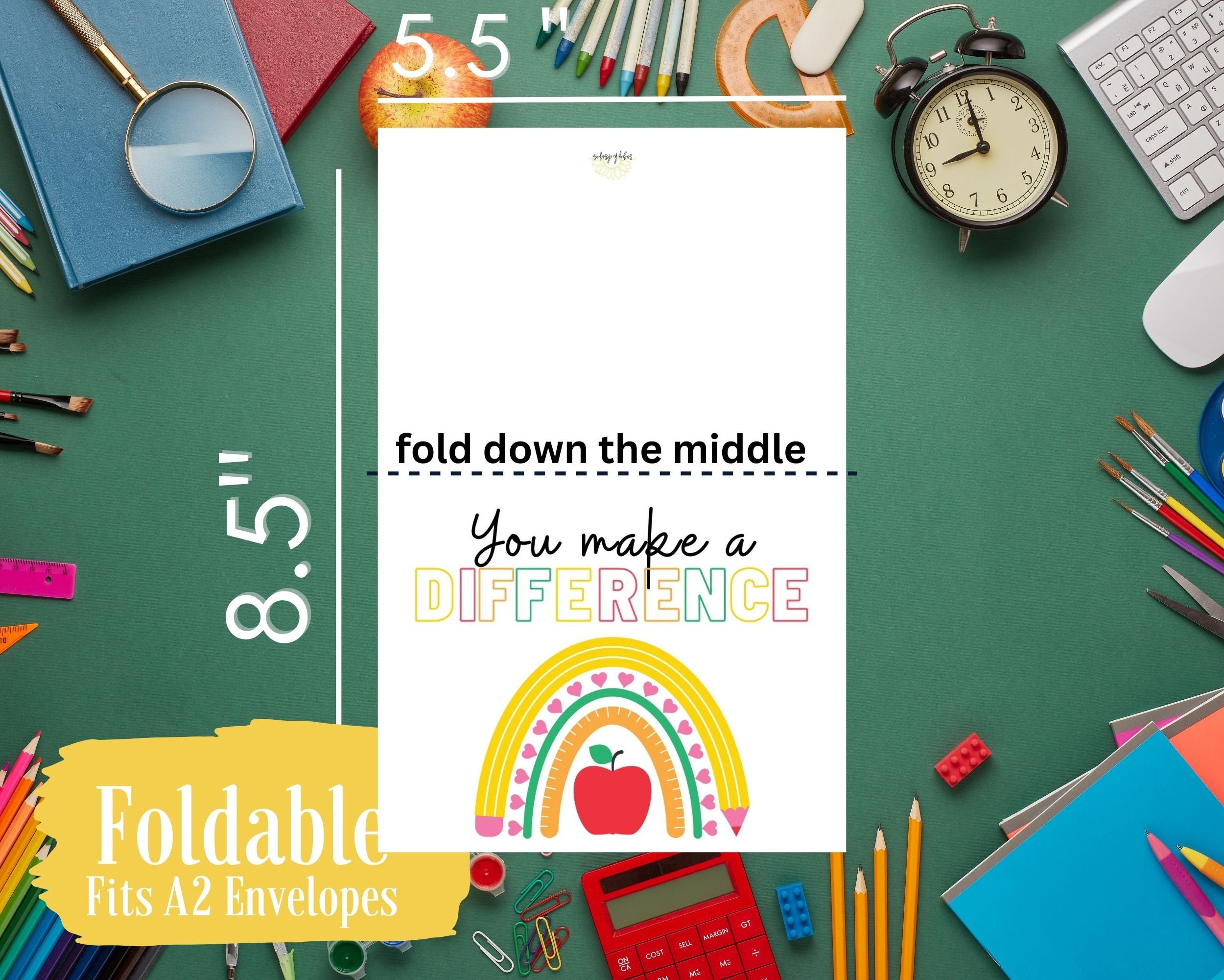 Teacher Appreciation Printable Thank You Card Bundle, Foldable Teacher ...