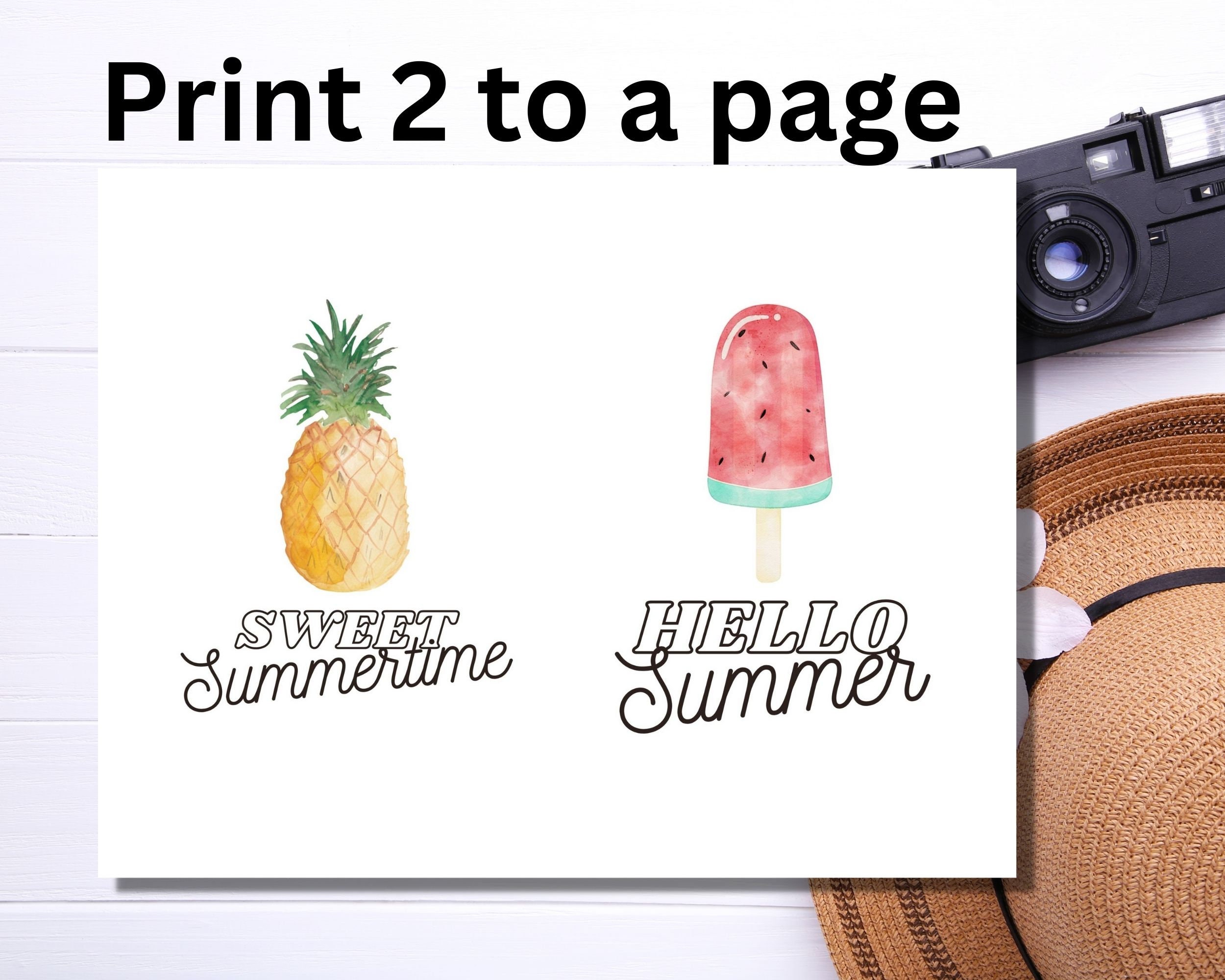 Hello Summer Printable Bundle 4x6 Summer Printable Decor - Etsy