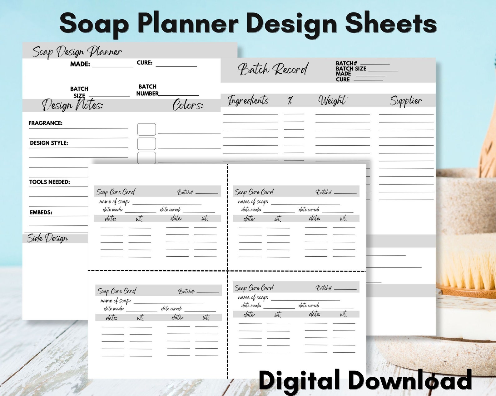 Soap Design Planning Printable Bundle, for a Soap Maker, Soap Business ...