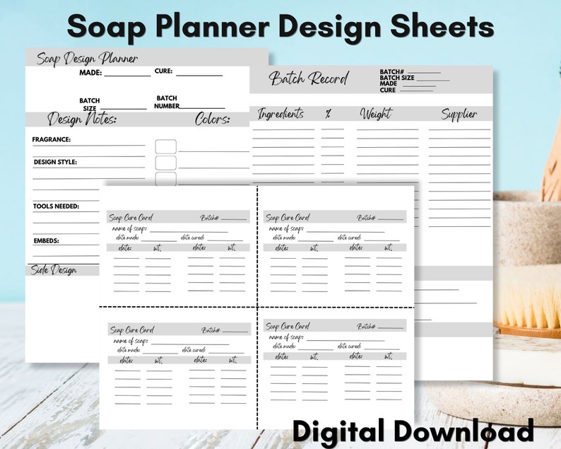 Soap Design Planning Printable Bundle, for a Soap Maker, Soap Business ...