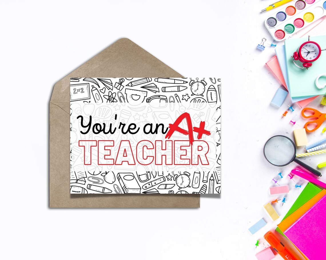 Teacher Appreciation Printable Thank You Card Bundle, Foldable Teacher ...