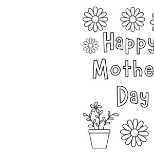 Colorable Mothers Day Cards, Coloring Cards for Mothers Day, Printable ...