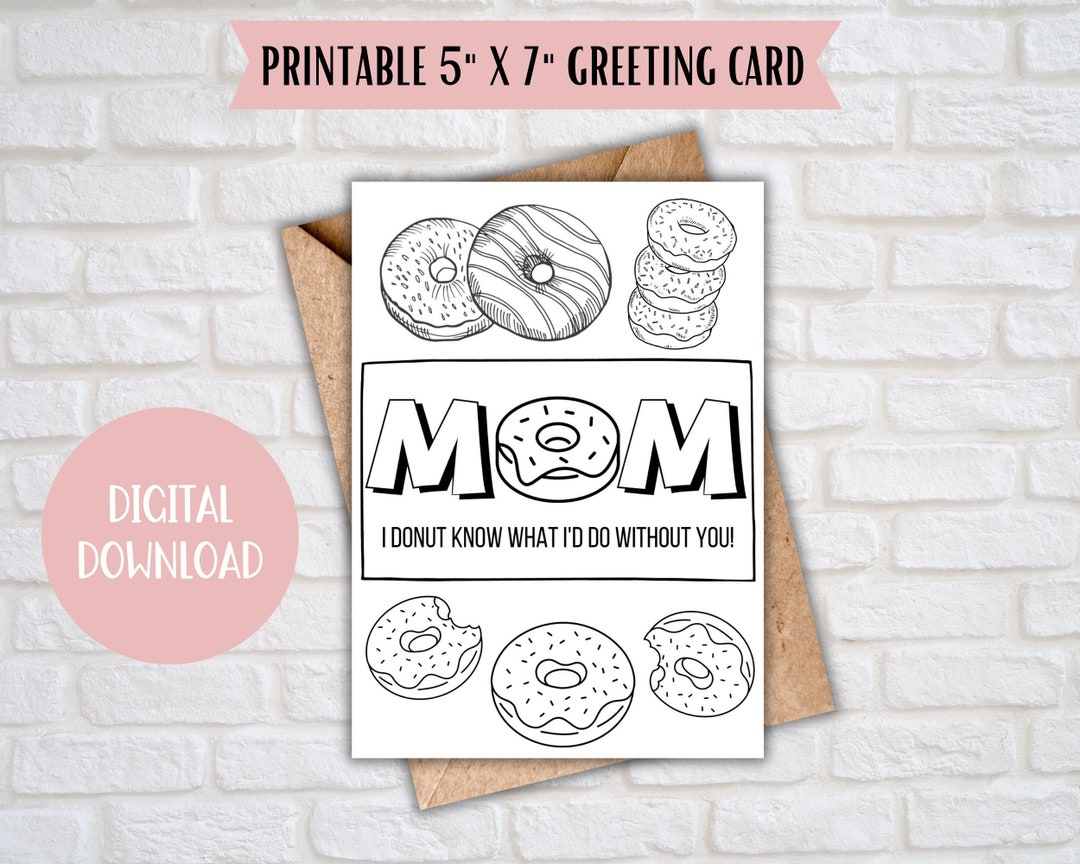 Mothers Day Card Coloring, Mothers Day Cards for Kids, Mothers Day Card ...