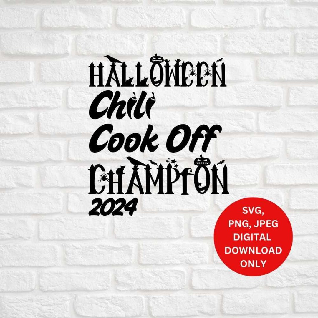 Halloween Chili Cookoff Champion, Chili SVG, Chili Cook off SVG, Chili ...