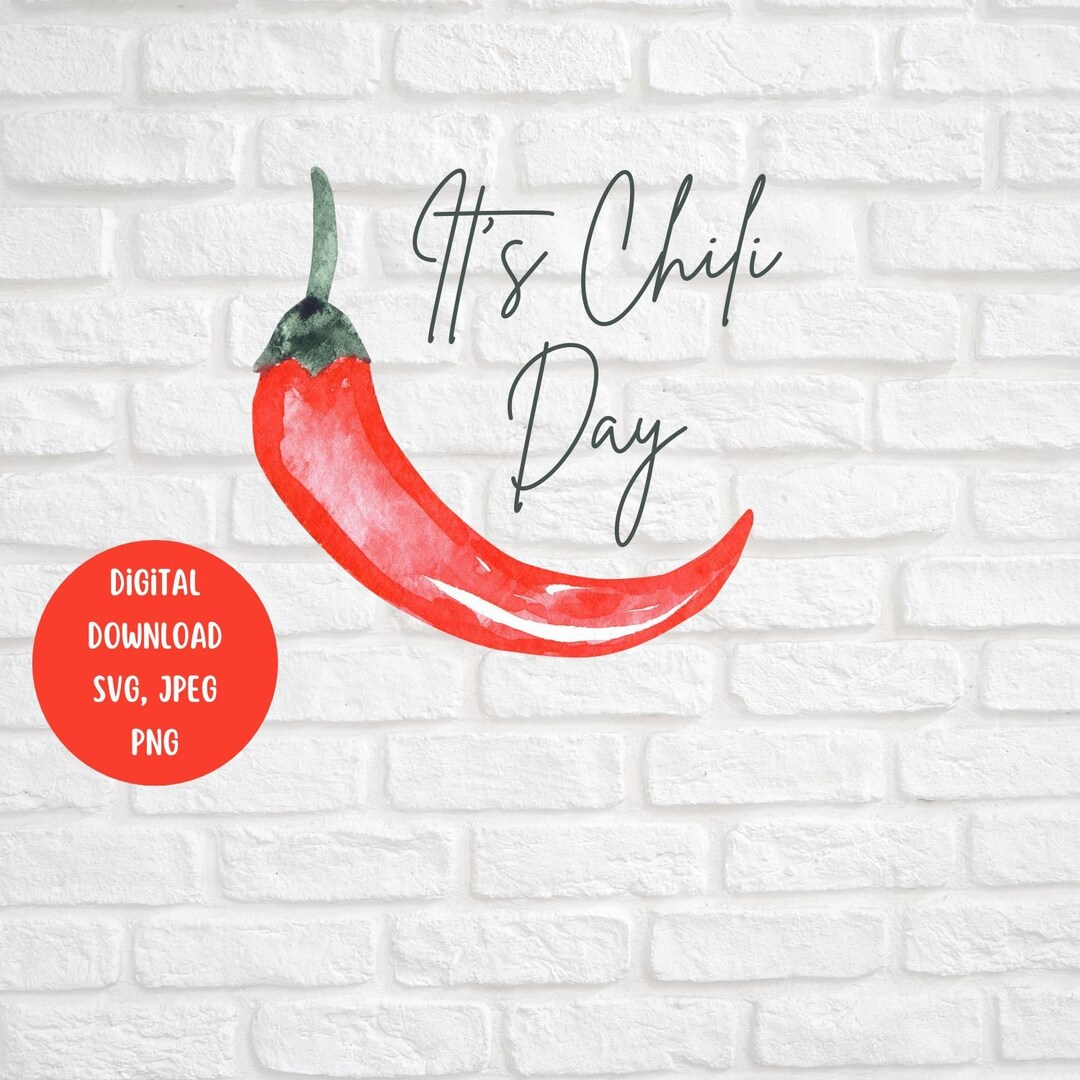 Chili Day SVG, Hot Peppers SVG, Watercolor Chili PNG, Cricut File ...