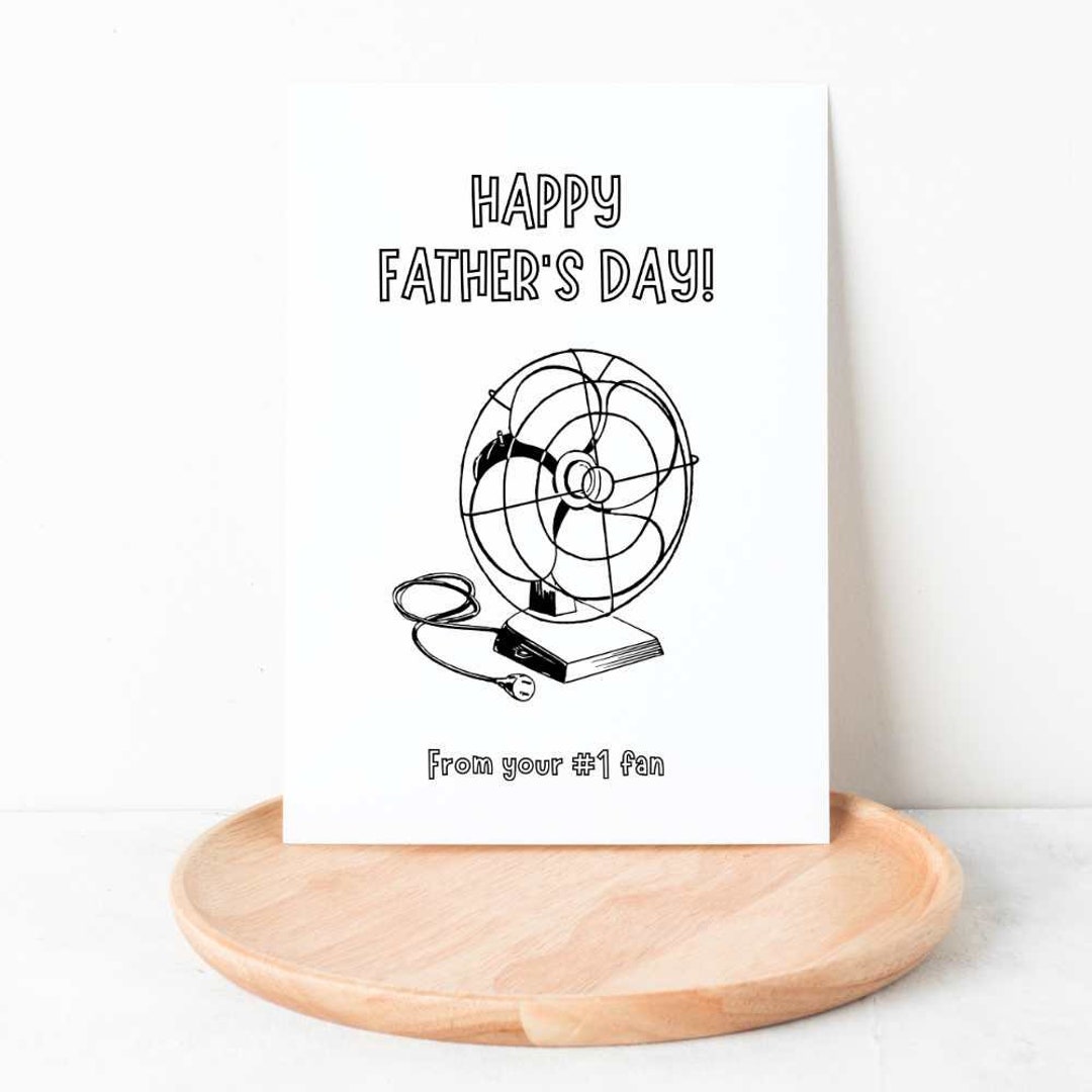 Kids Father's Day Coloring Card, Father's Day Printable Coloring Card ...