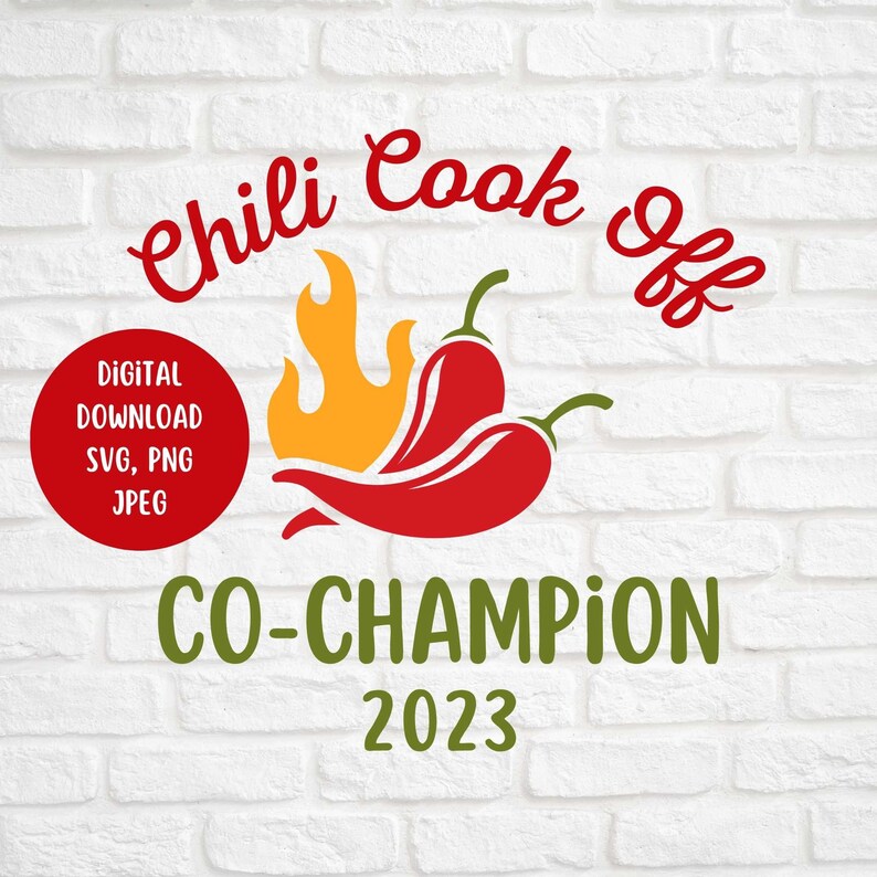 Chili Cook off SVG, Co-champion, Chili Champion PNG, Digital Download ...