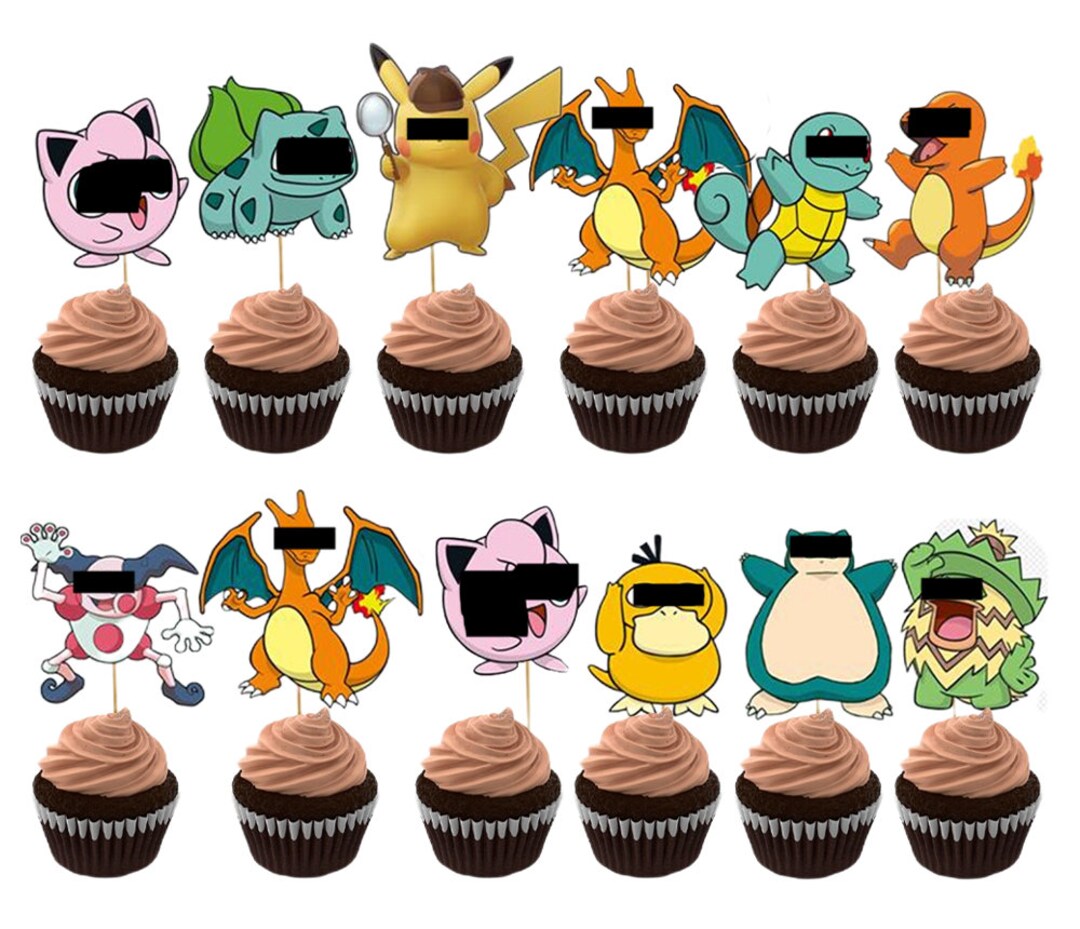 Pokemon Happy Birthday Party Cupcake Cake Balloon Bracelet Box - Etsy