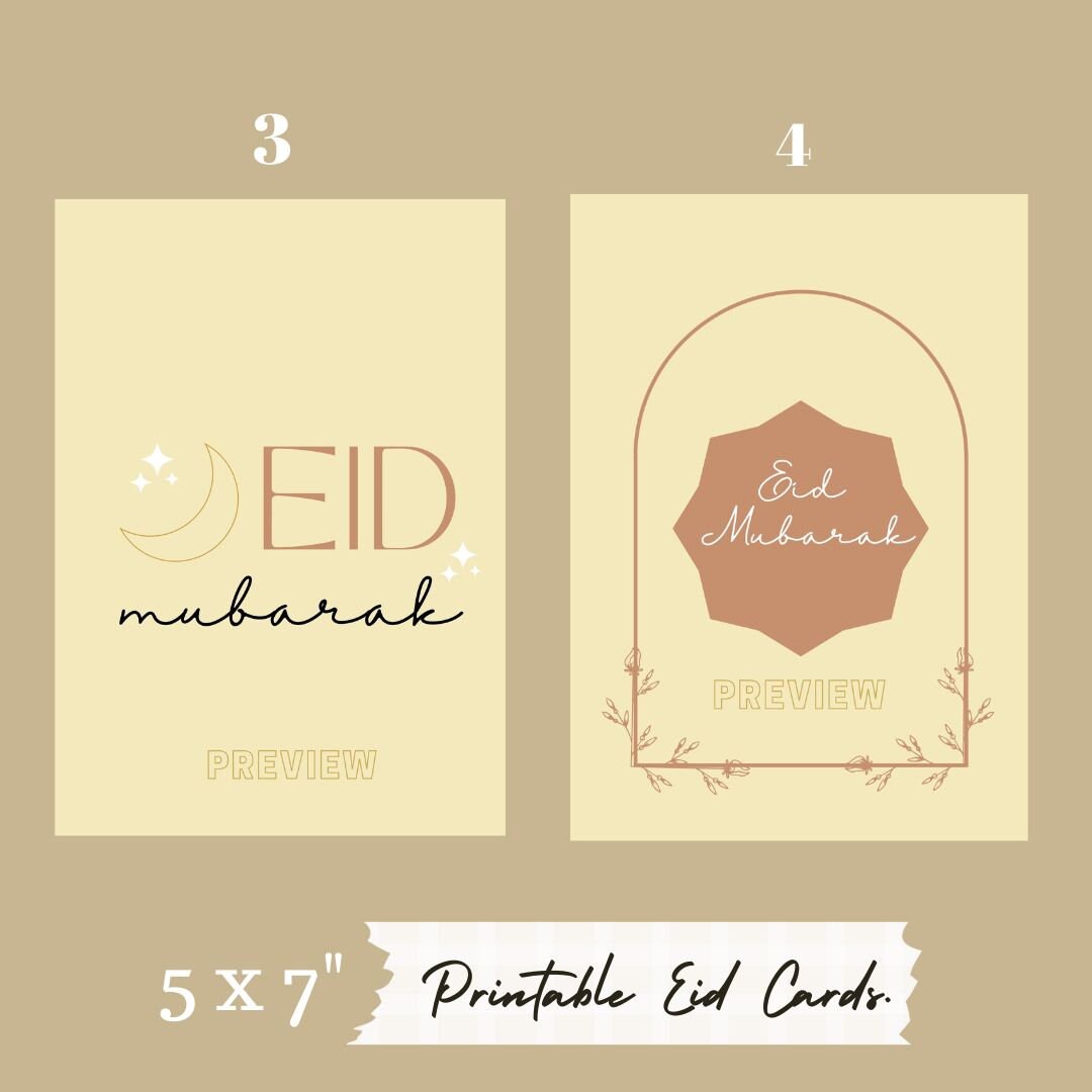 Printable Eid Cards | Digital Downloads | Neutral Eid Cards | Eid ...
