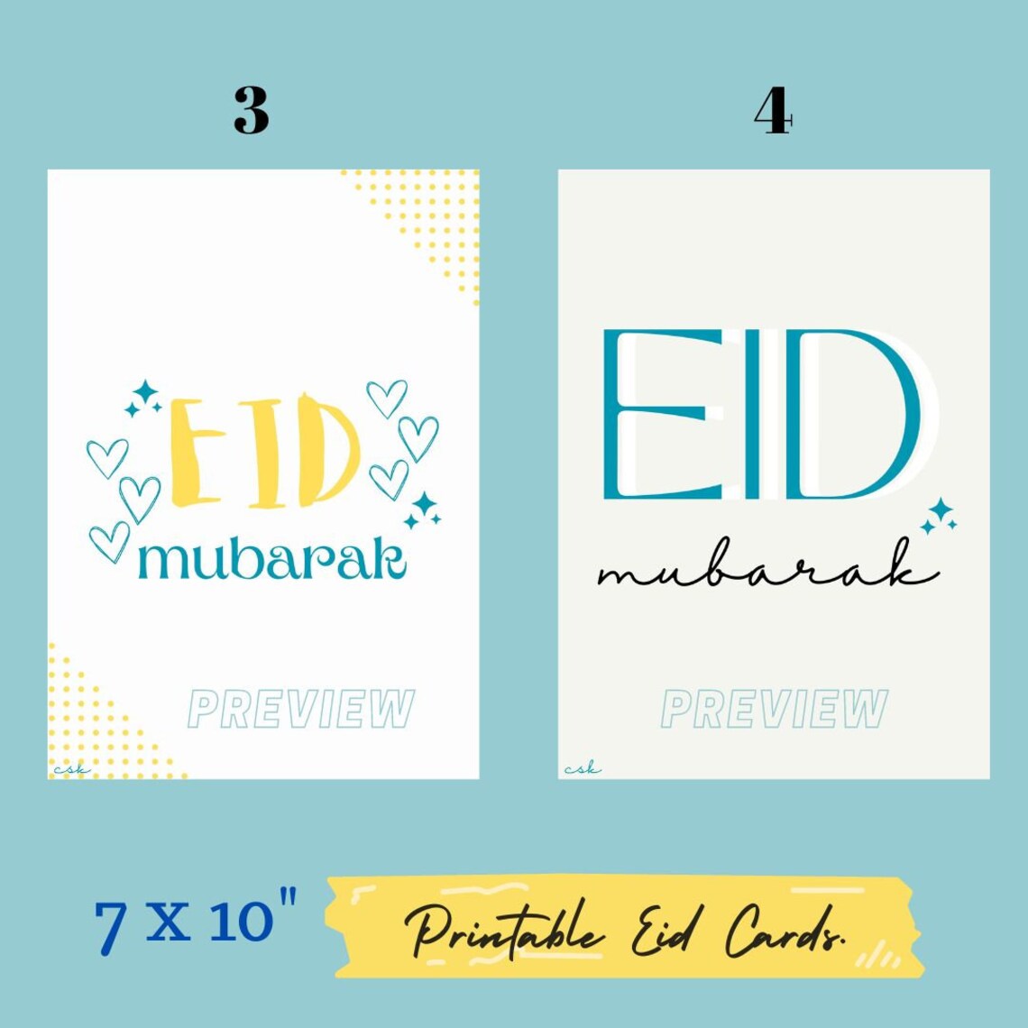 Eid Mubarak Cards | Printable Eid Cards | Instant Downloads | Printable ...