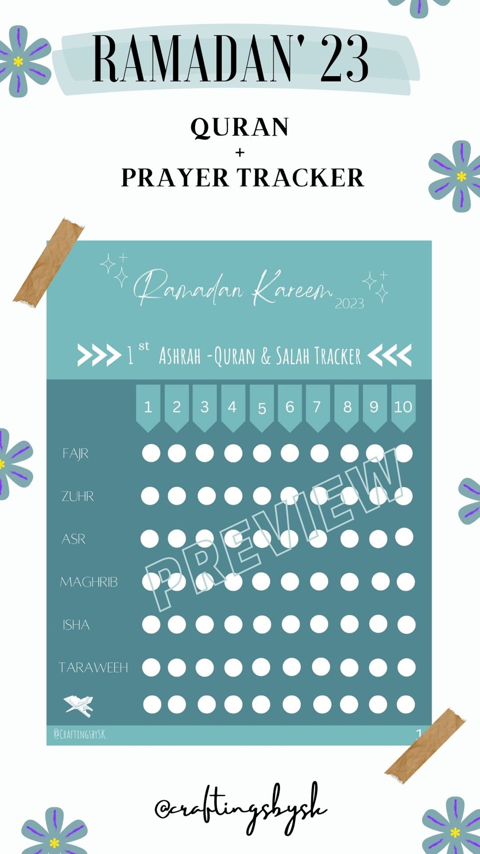Digital Ramadan Prayer Tracker | Quran Tracker | Printable | Instant ...