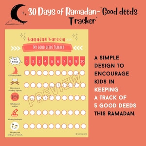 Ramadan Good Deeds Tracker | Instant Download | Printable Ramadan ...