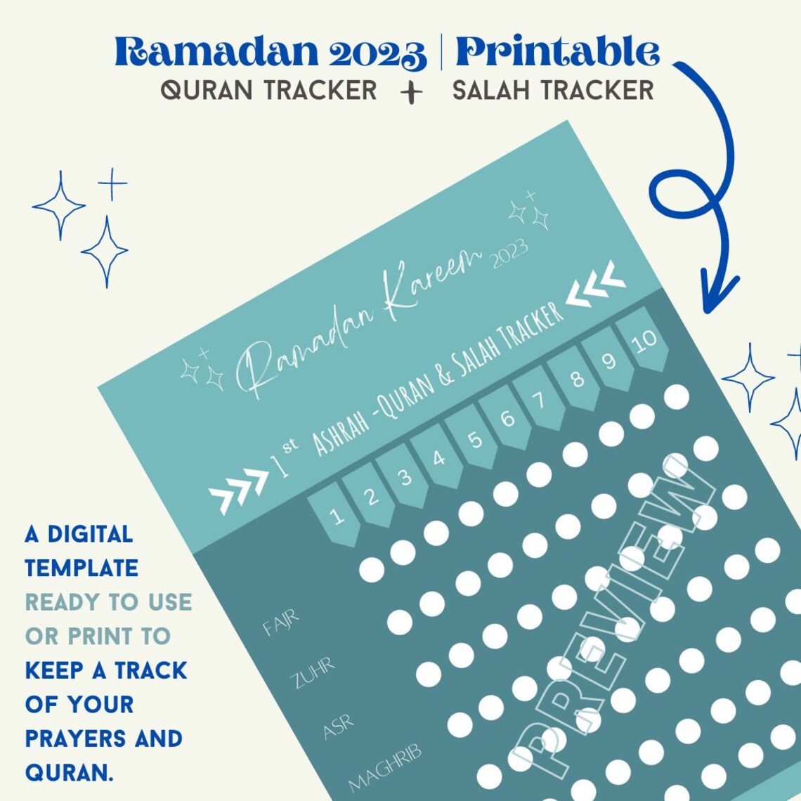 Digital Ramadan Prayer Tracker | Quran Tracker | Printable | Instant ...