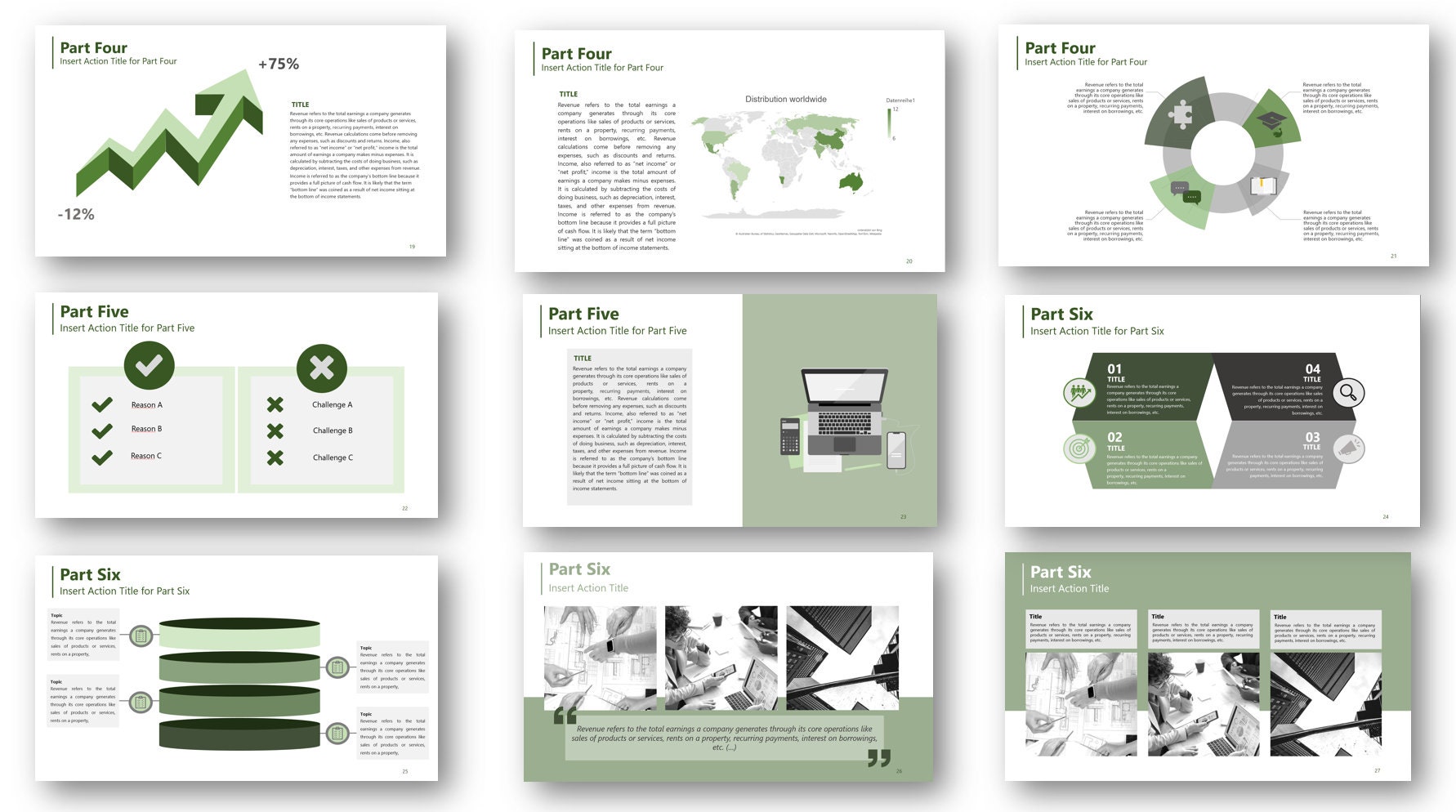 Light Green Business Presentation Template "greenfusion" for Powerpoint ...