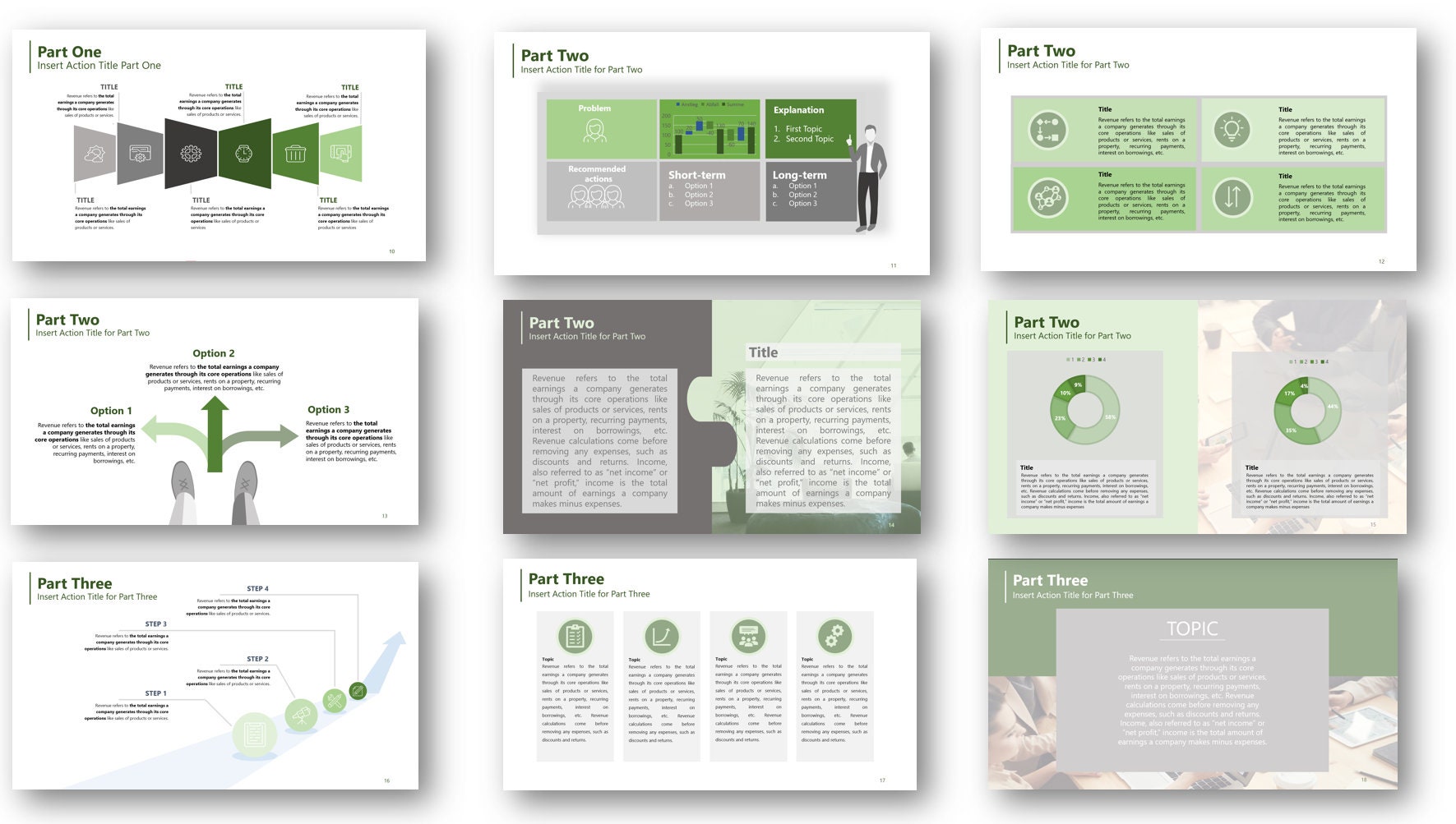 Light Green Business Presentation Template "greenfusion" for Powerpoint ...