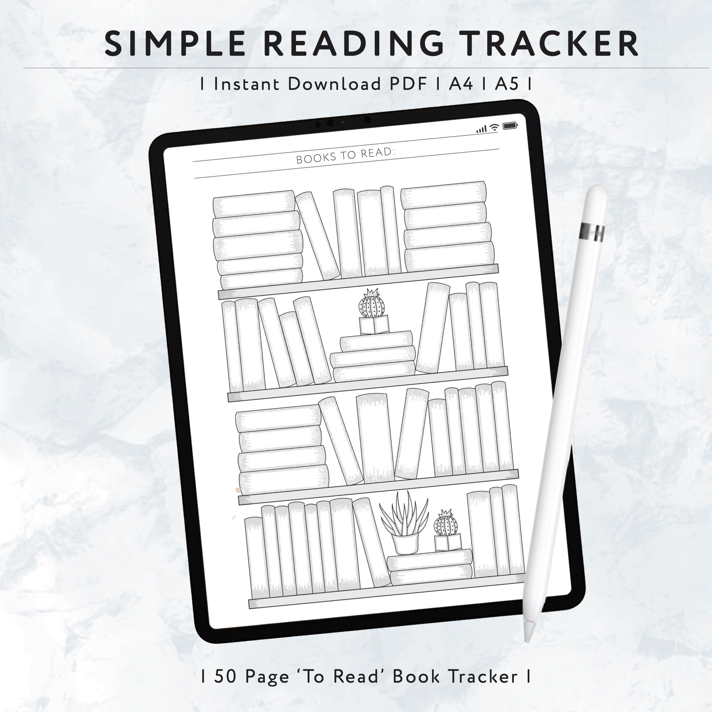 Printable Book Tracker: Bookshelf Design, A4/A5 (PDF Download) - Etsy