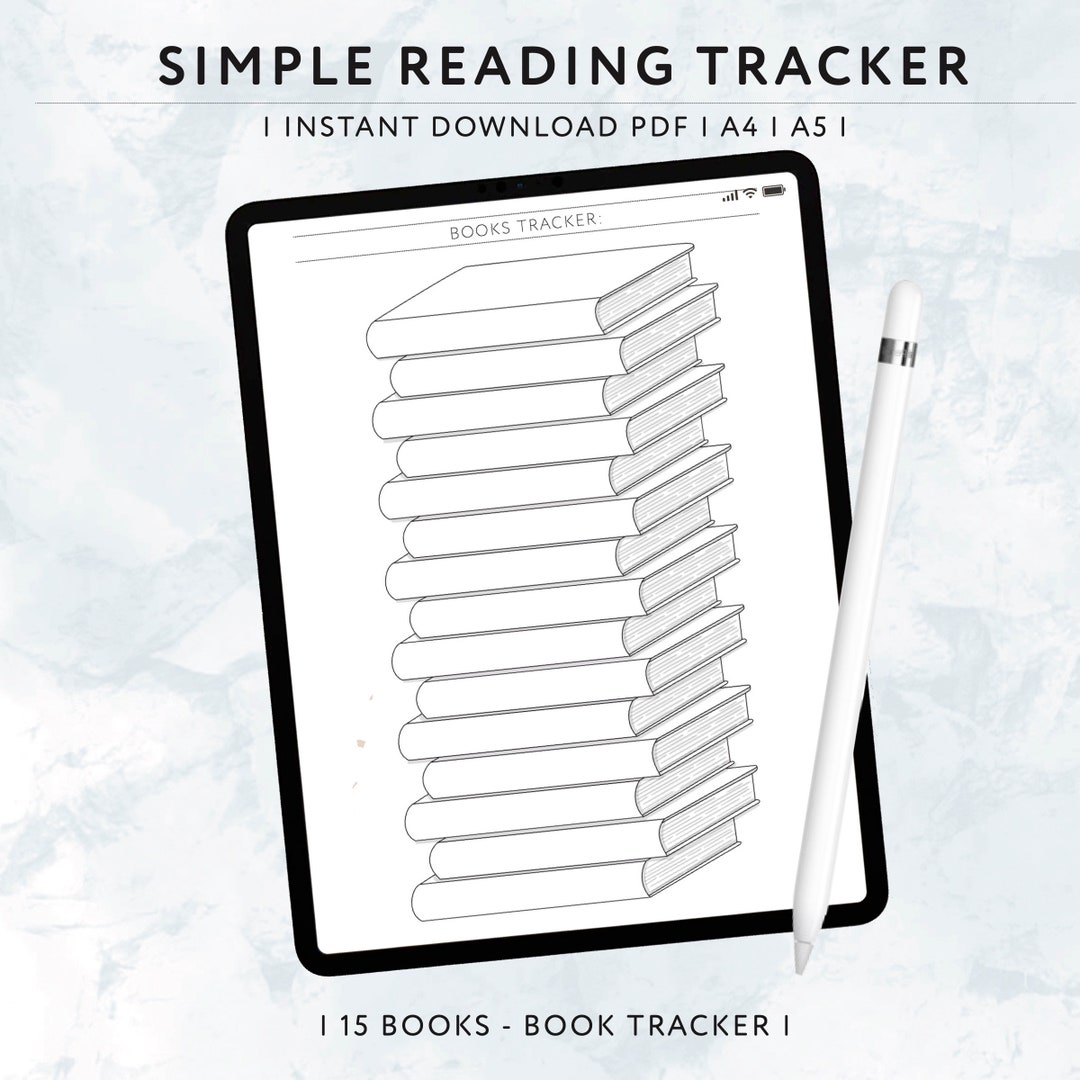 Stack of Books | Printable Book Tracker & Planner Inserts | A5, A4 ...