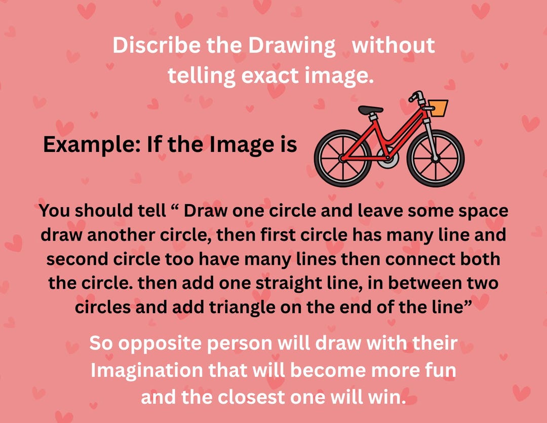 Valentine’s Day Drawing Guessing Game Printable | “describe the Drawing ...