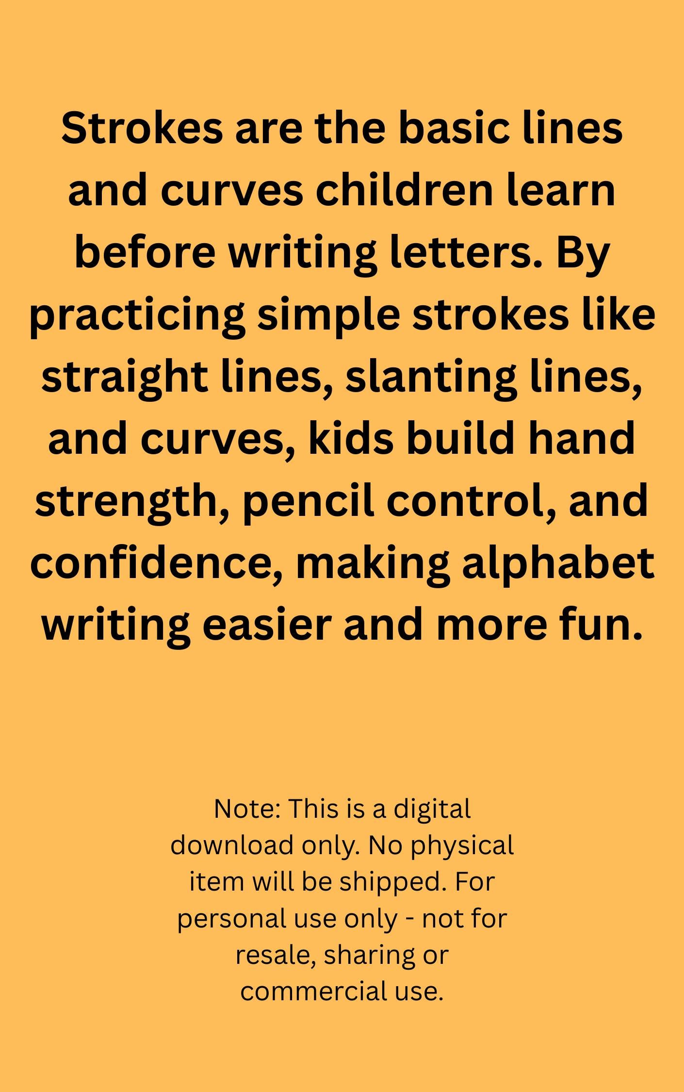 Basic Strokes for Alphabet | Pre-writing Lines, Worksheets for ...