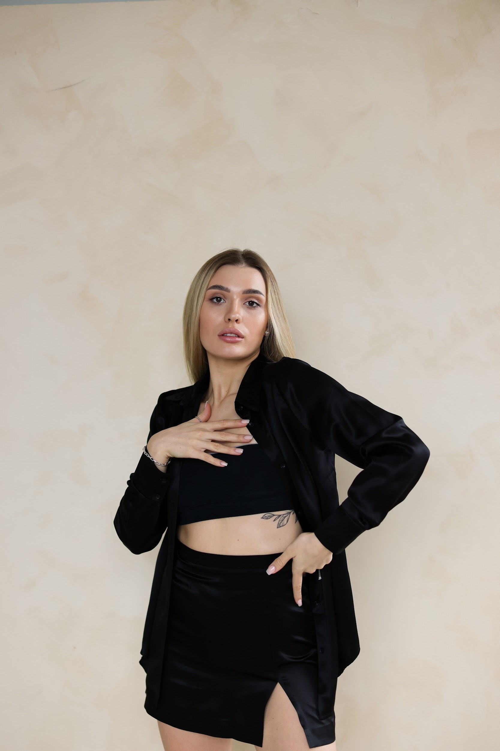 Silk A-line Mini Skirt With a Tiny Slit - Etsy