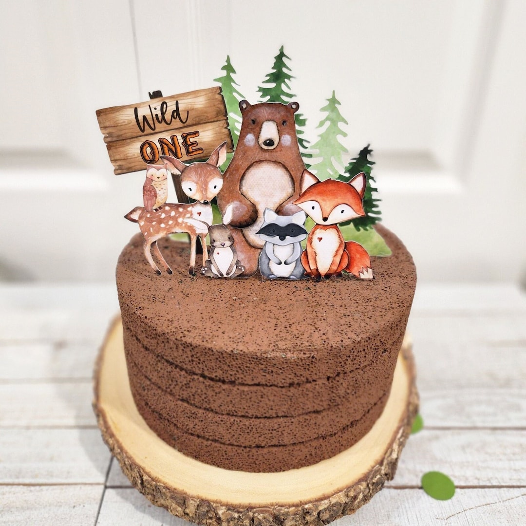 Woodland Cake Topper, Forest Animals Cake Topper, Woodland Baby Shower ...