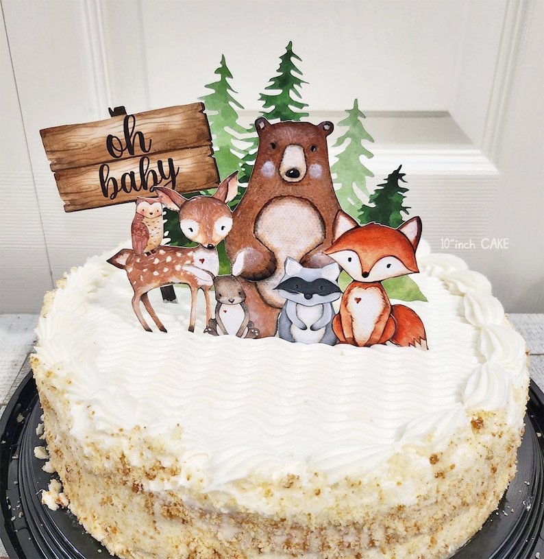 Woodland Cake Topper Forest Animals Cake Topper Woodland - Etsy