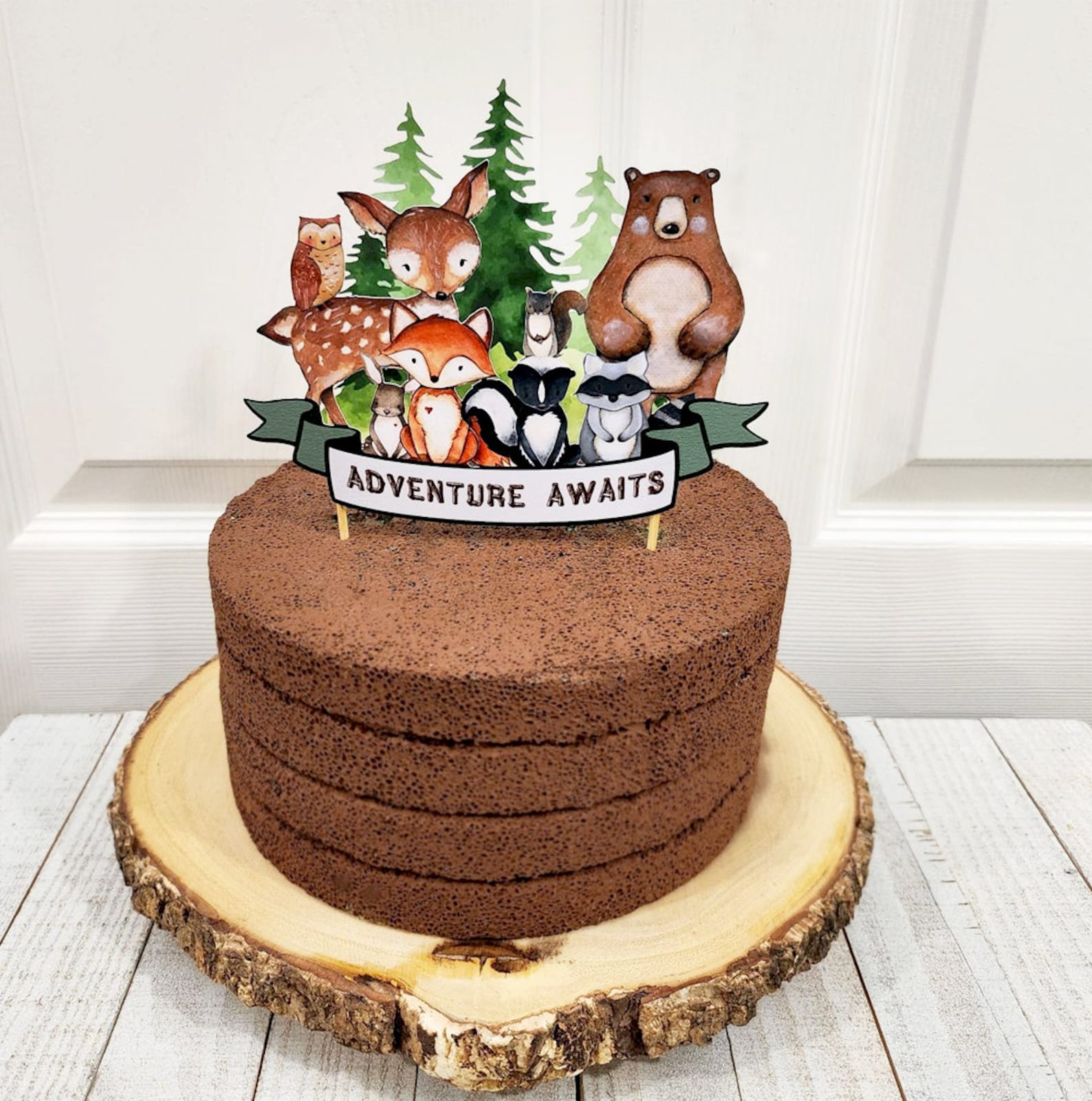 Woodland Cake Topper Forest Animals Cake Topper Woodland - Etsy