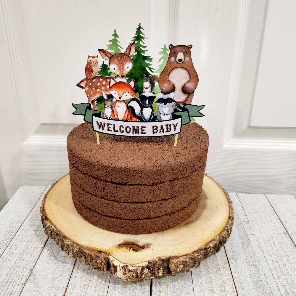 Woodland Cake Topper Forest Animals Cake Topper Woodland - Etsy