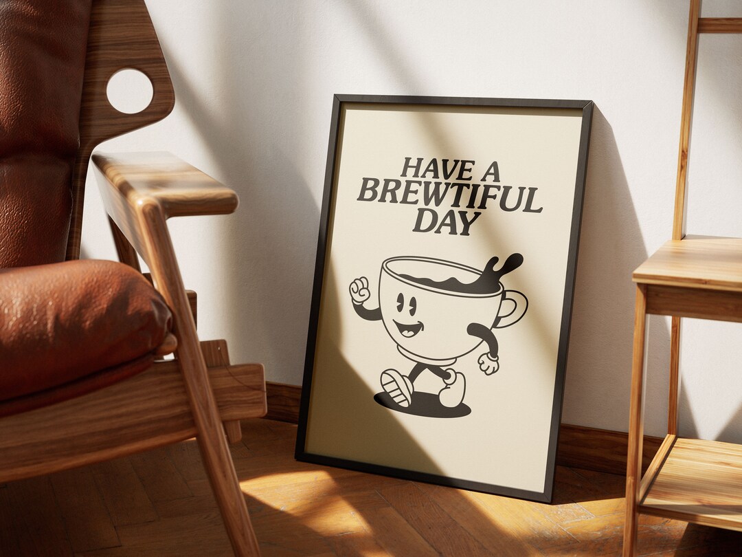 Brewtiful Day Vertical Poster, Smiley Faces, Good Vibes Wall Art, Matte ...