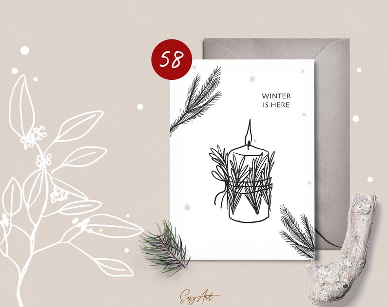Christmas Bundle SVG Clipart, Hand Draw Icons, Outline Christmas ...