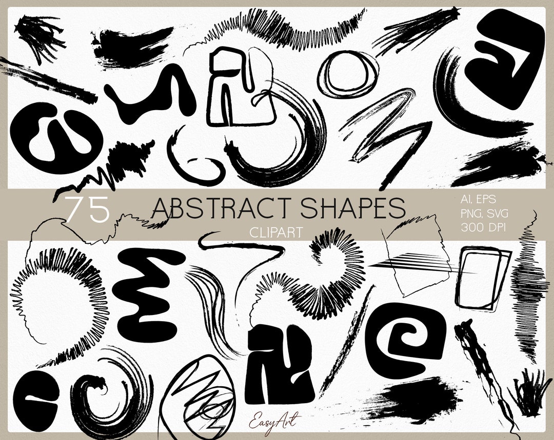 Abstract Shapes Clipart - Ink Line SVG - Vector Sketch - Hand Drawn ...