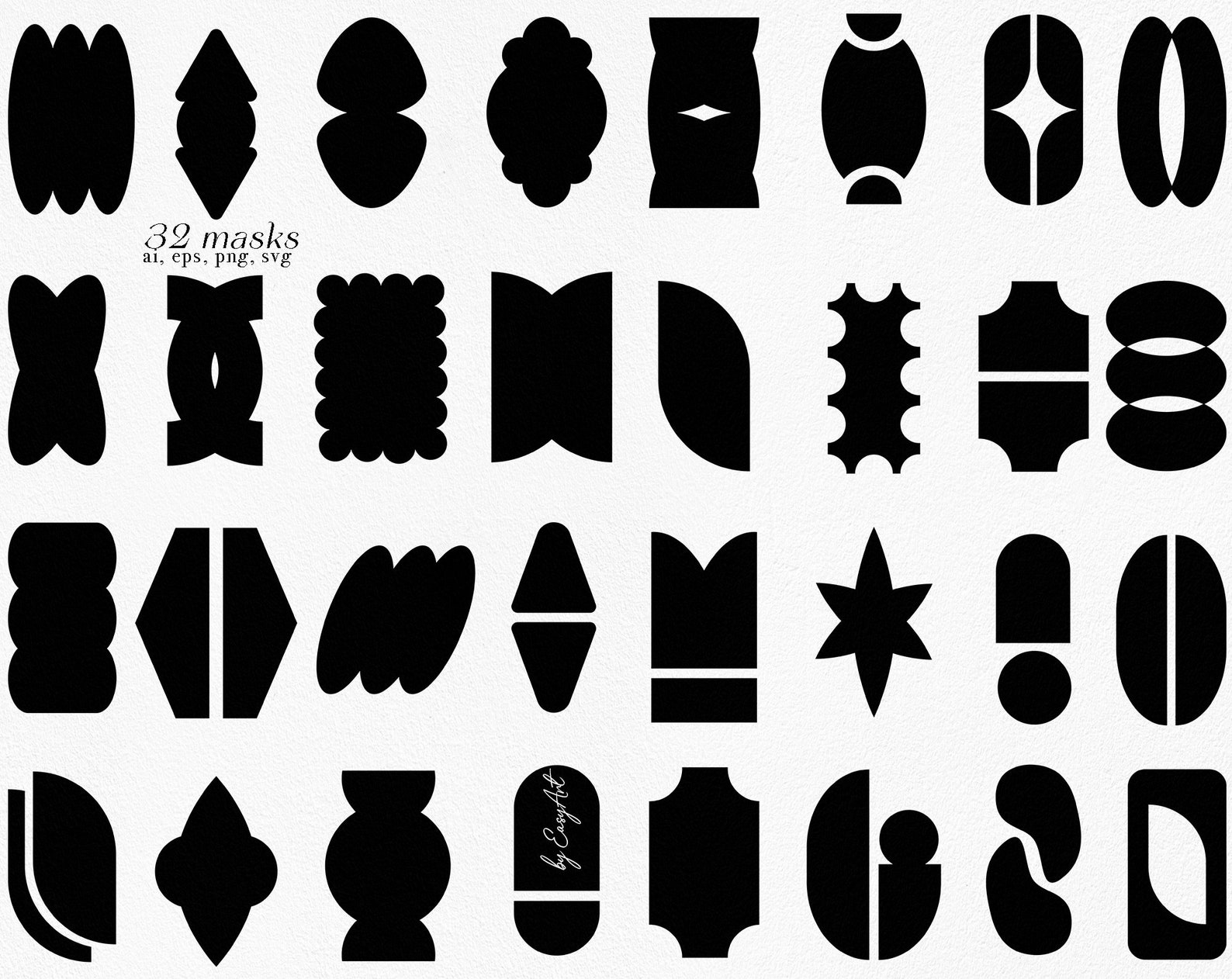 Abstract Shapes SVG, Black Frames PNG, Vector Shapes, Photo Overlay ...