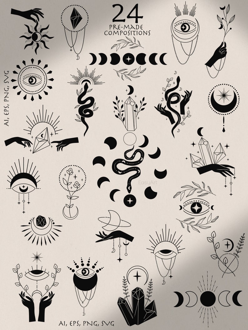 Goddess Clipart, Moonchild Svg, Celestial Clipart, Mystical Vector ...