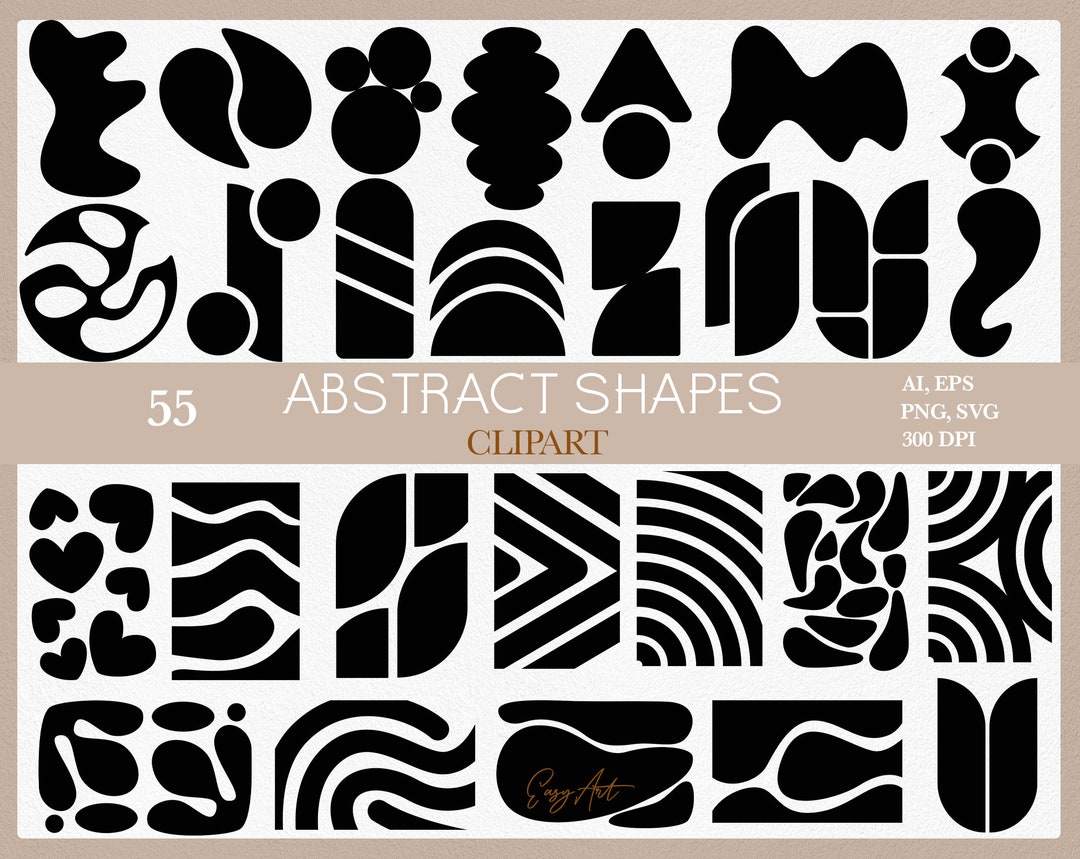 Black Shapes SVG, Abstract Frames PNG, Ink Shapes, Photo Overlay ...