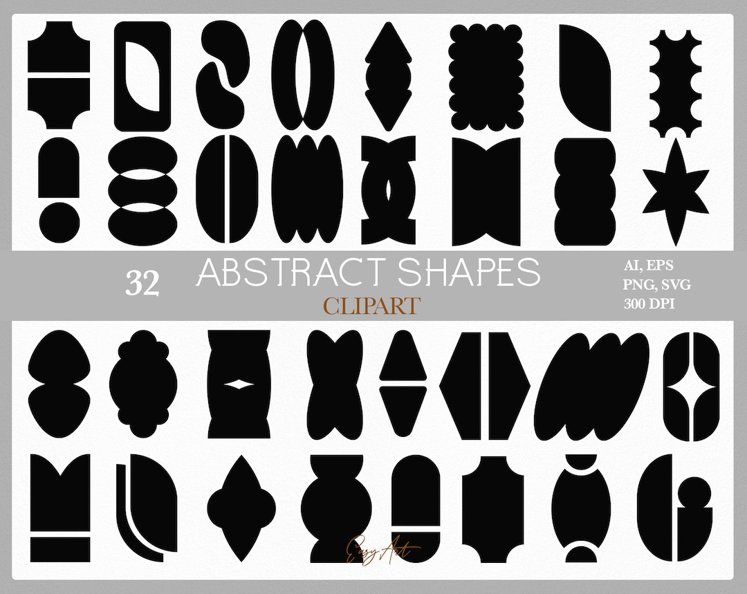 Abstract Shapes SVG, Black Frames PNG, Vector Shapes, Photo Overlay ...