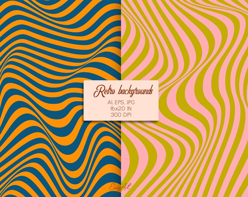 Retro Background, Groovy Printable, 70's Clipart, Groovy Paper, Retro ...