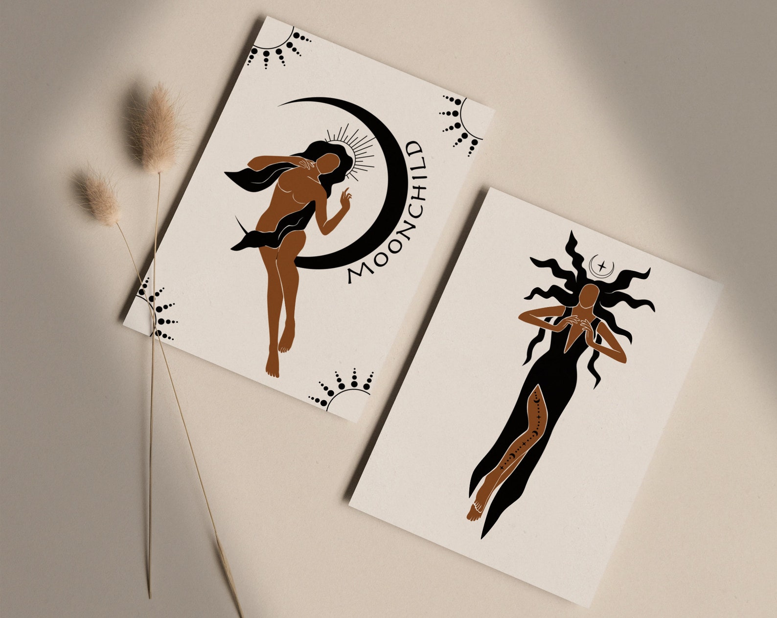 Goddess Clipart, Moonchild Svg, Celestial Women Clipart, Mystical ...