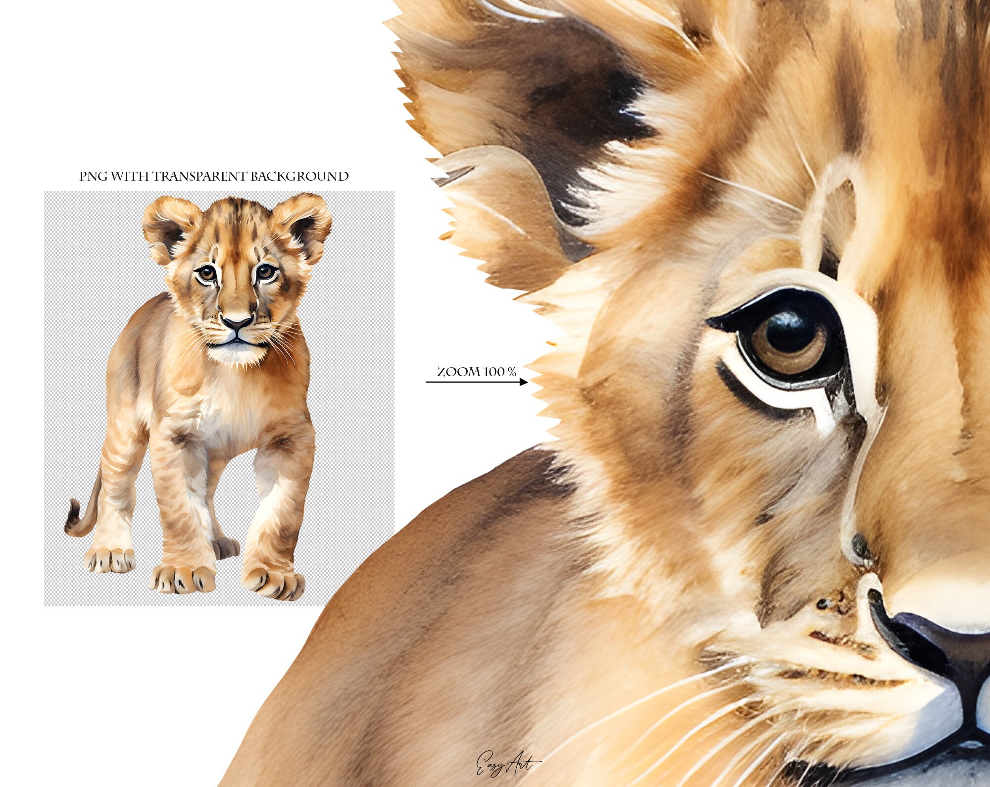 Watercolor Safari Animals Clipart, Watercolor Jungle Animals ...