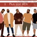 Plus Size Men Clipart, Plus Size Male SVG, Abstract Man PNG, Black Men ...