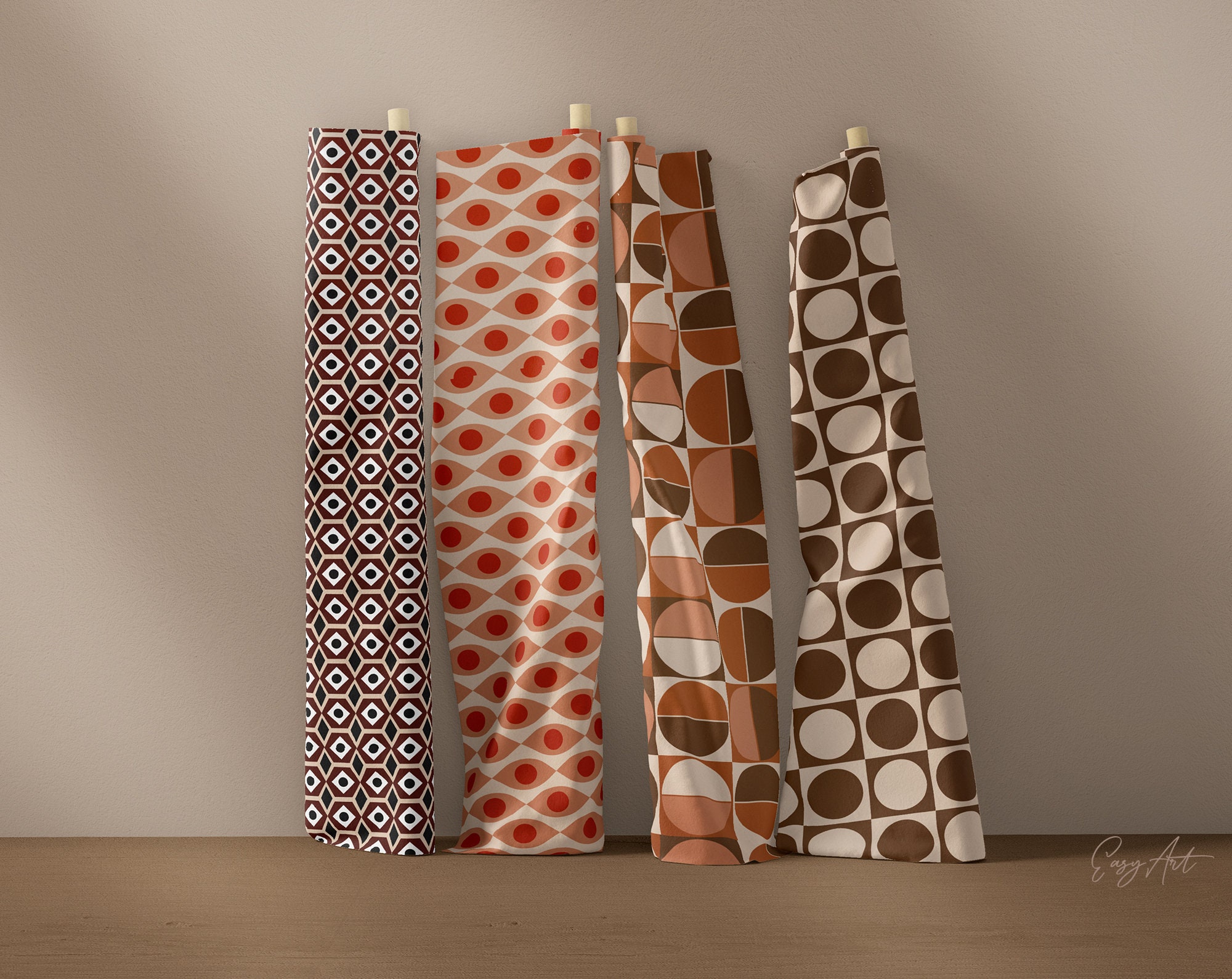 Retro Digital Paper, 70s Retro Patterns, Geometric Background, Vintage ...