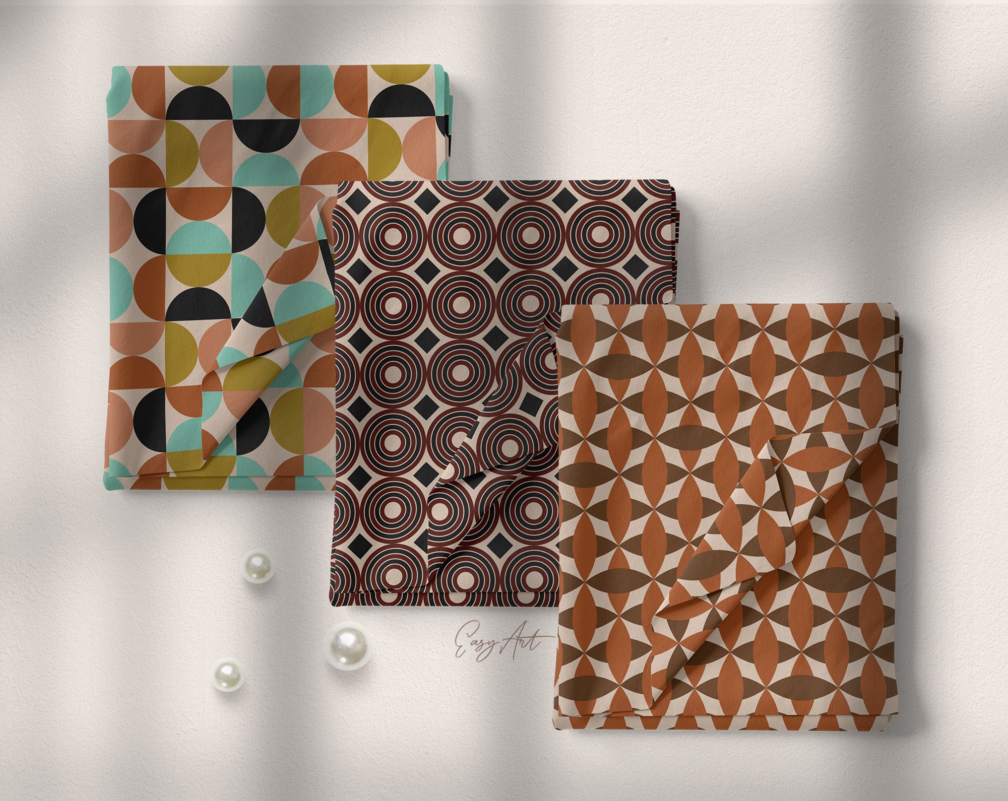 Retro Digital Paper, 70s Retro Patterns, Geometric Background, Vintage ...