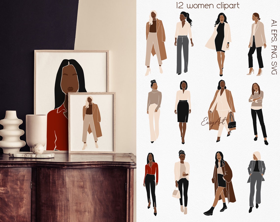 Business Lady SVG, Women Clipart, Lady Boss PNG, Abstract Woman SVG ...