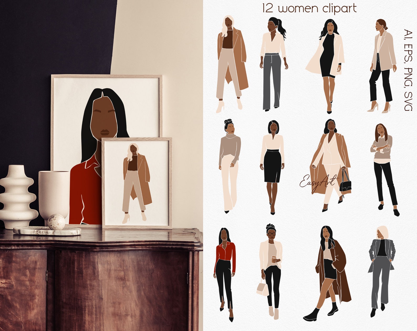 Business Lady SVG, Women Clipart, Lady Boss PNG, Abstract Woman SVG ...