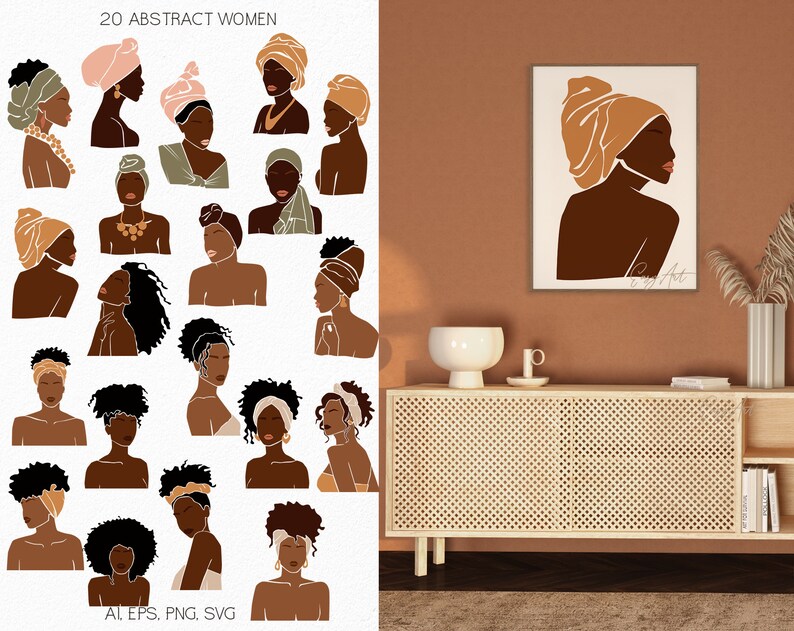 150 Women Clipart Bundle, Black Woman SVG, Wild Women PNG, Woman ...