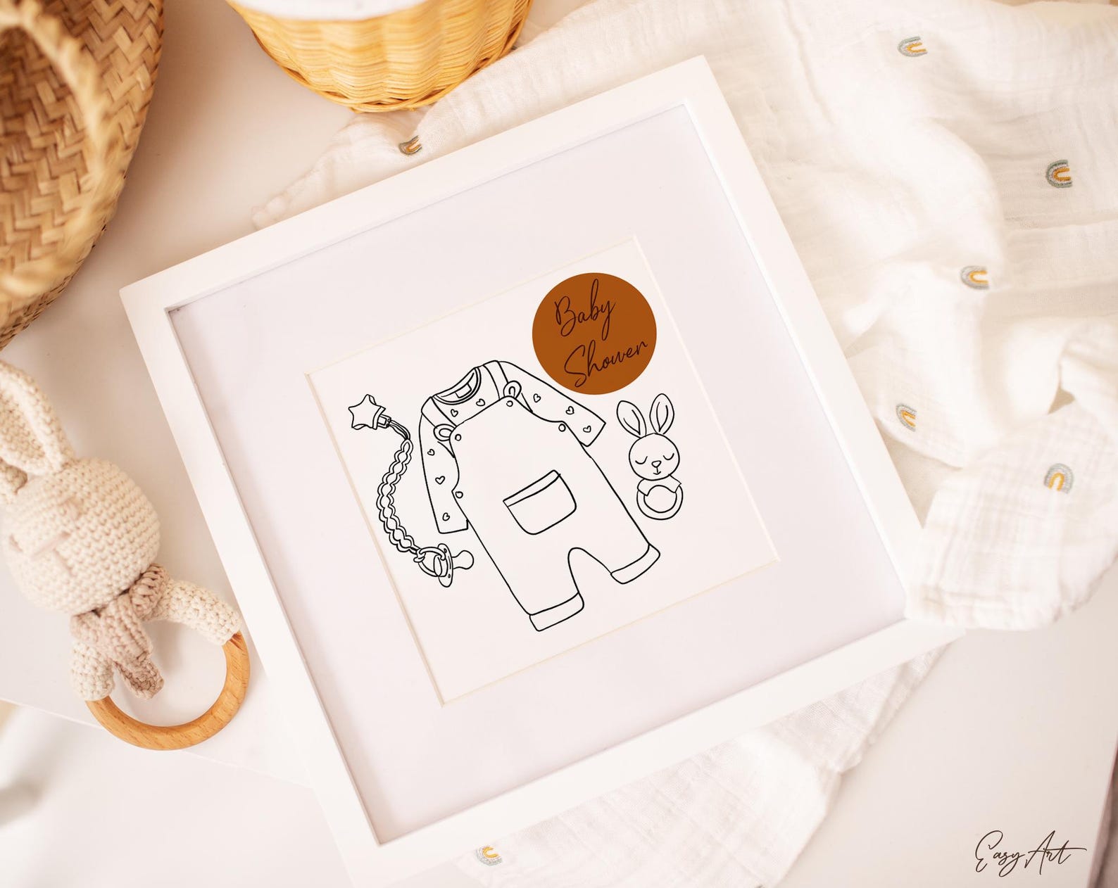 Nursery Line Clipart, Hand Draw SVG, Outline Baby Shower Clipart, DIY ...
